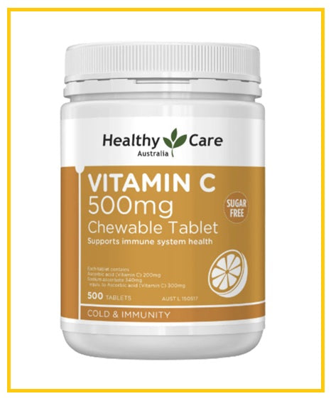 HEALTHY CARE 維他命C 500粒 VITAMIN C 500MG CHEWABLE TABLET 500 TABLETS ...