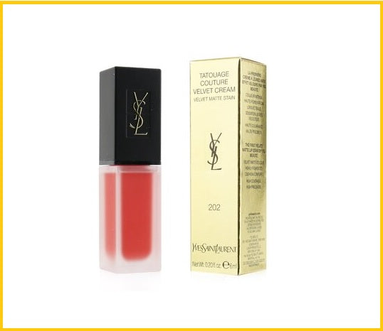 YVES SAINT LAURENT YSL TATOUAGE COUTURE VELVET LIP GLOSS #202 6ML 絲絨唇釉 ...